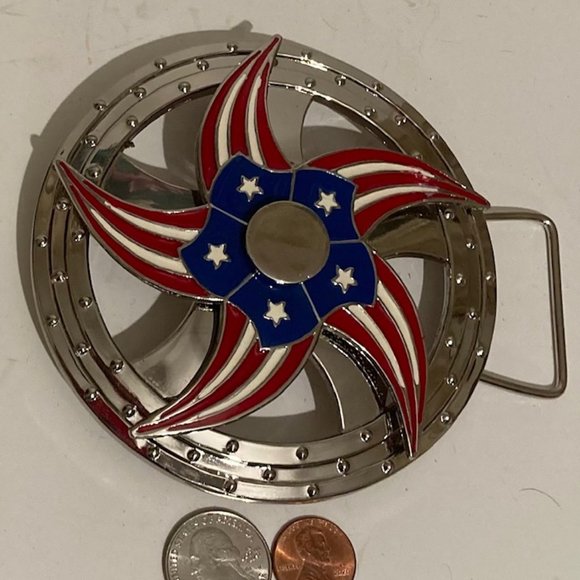 Accessories | Vintage Metal Belt Buckle Spinning Spinner Spin | Poshmark